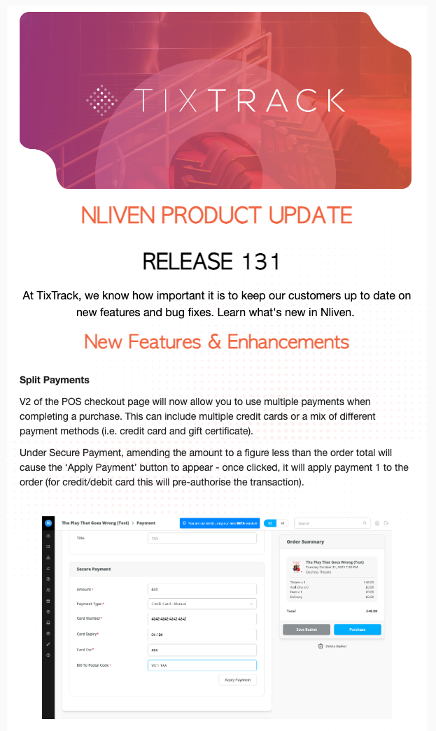 Getting Started with Nliven – TixTrack